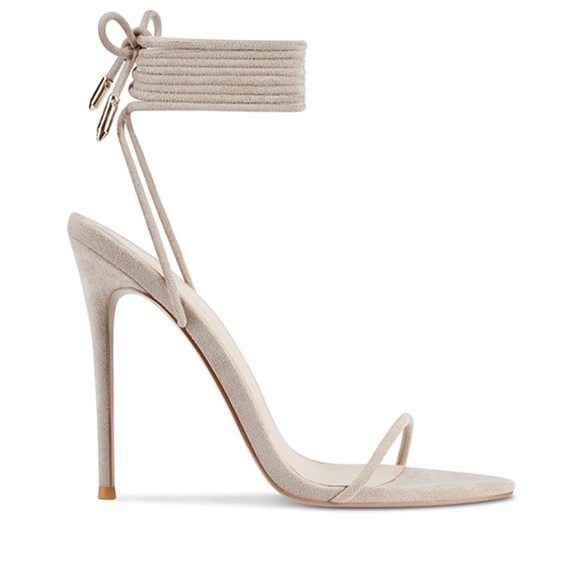 La Femme | Shoes | Femme Los Angeles Barely There Lace Up Nude Heel ...